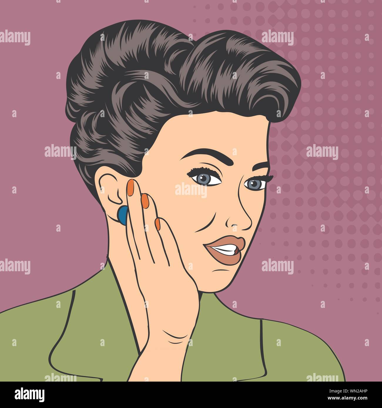 cute retro woman in comics style Stock Vector Image & Art - Alamy