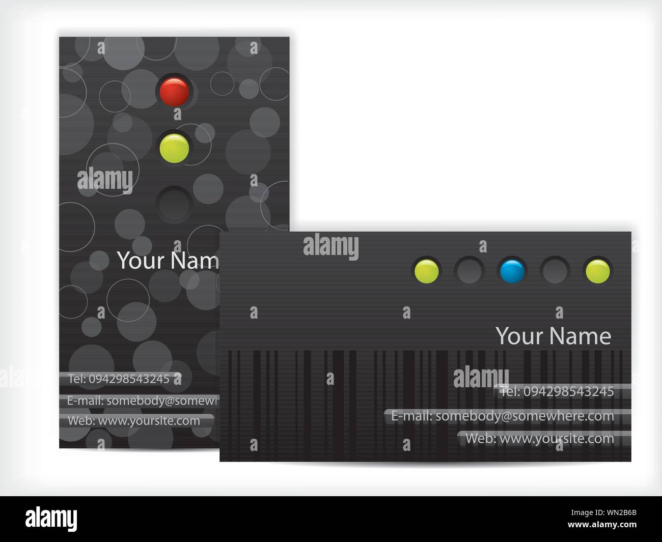 Led design business cards in black Stock Vector Image & Art - Alamy