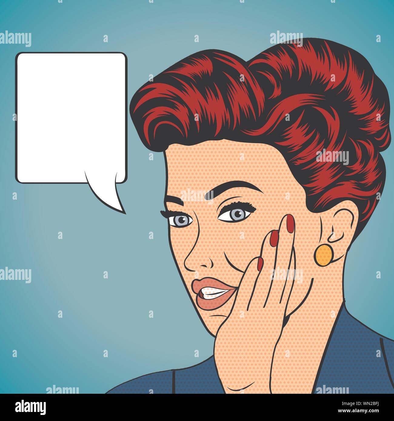 cute retro woman in comics style Stock Vector Image & Art - Alamy