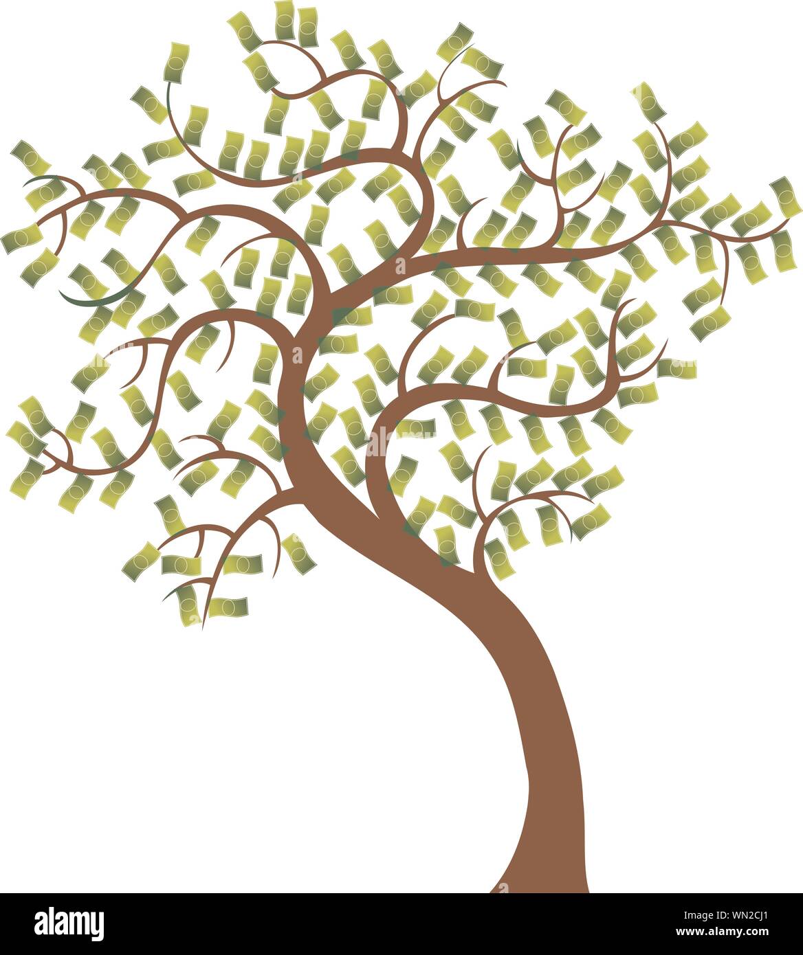 Dollar bills money tree Stock Vector Images - Alamy