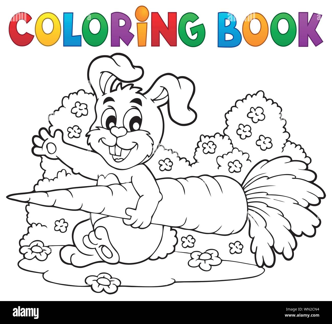 Coloring book rabbit theme 4 Stock Vector Image & Art - Alamy