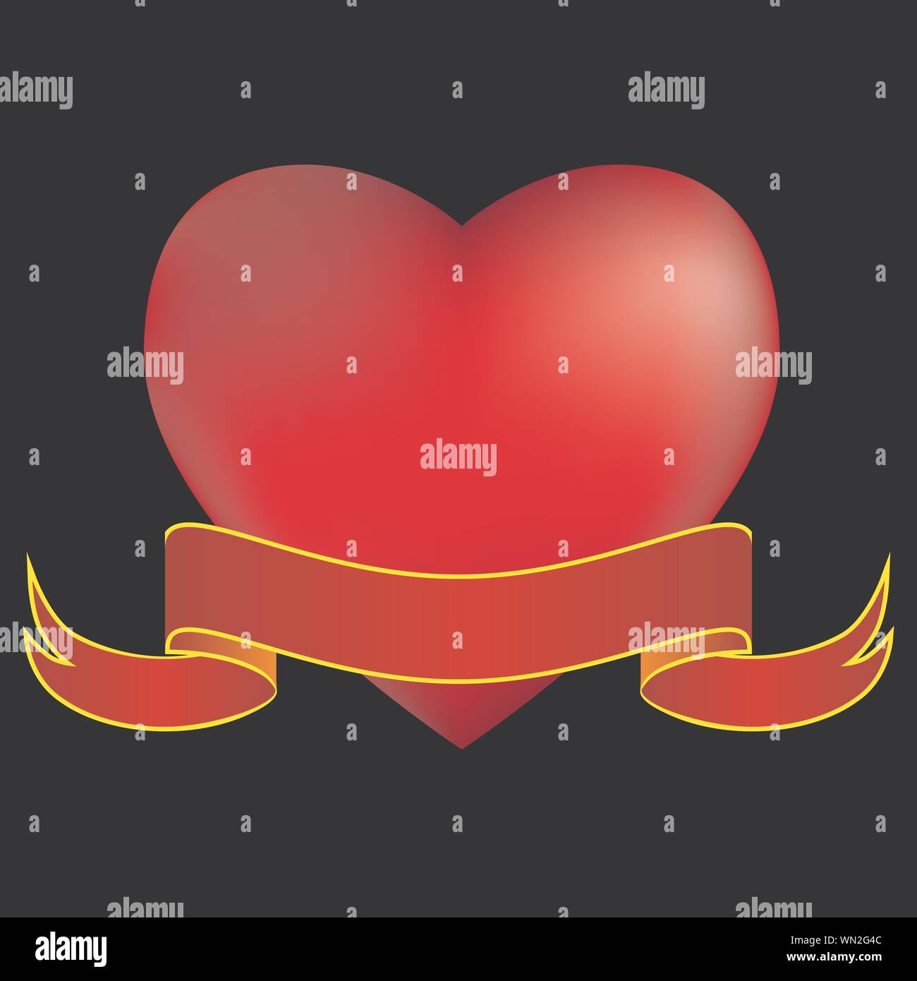 Ribbon banner heart clipart Stock Vector Images - Alamy