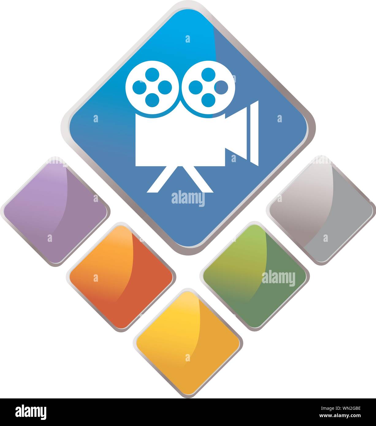 Film Square Icon Stock Vector Image & Art - Alamy