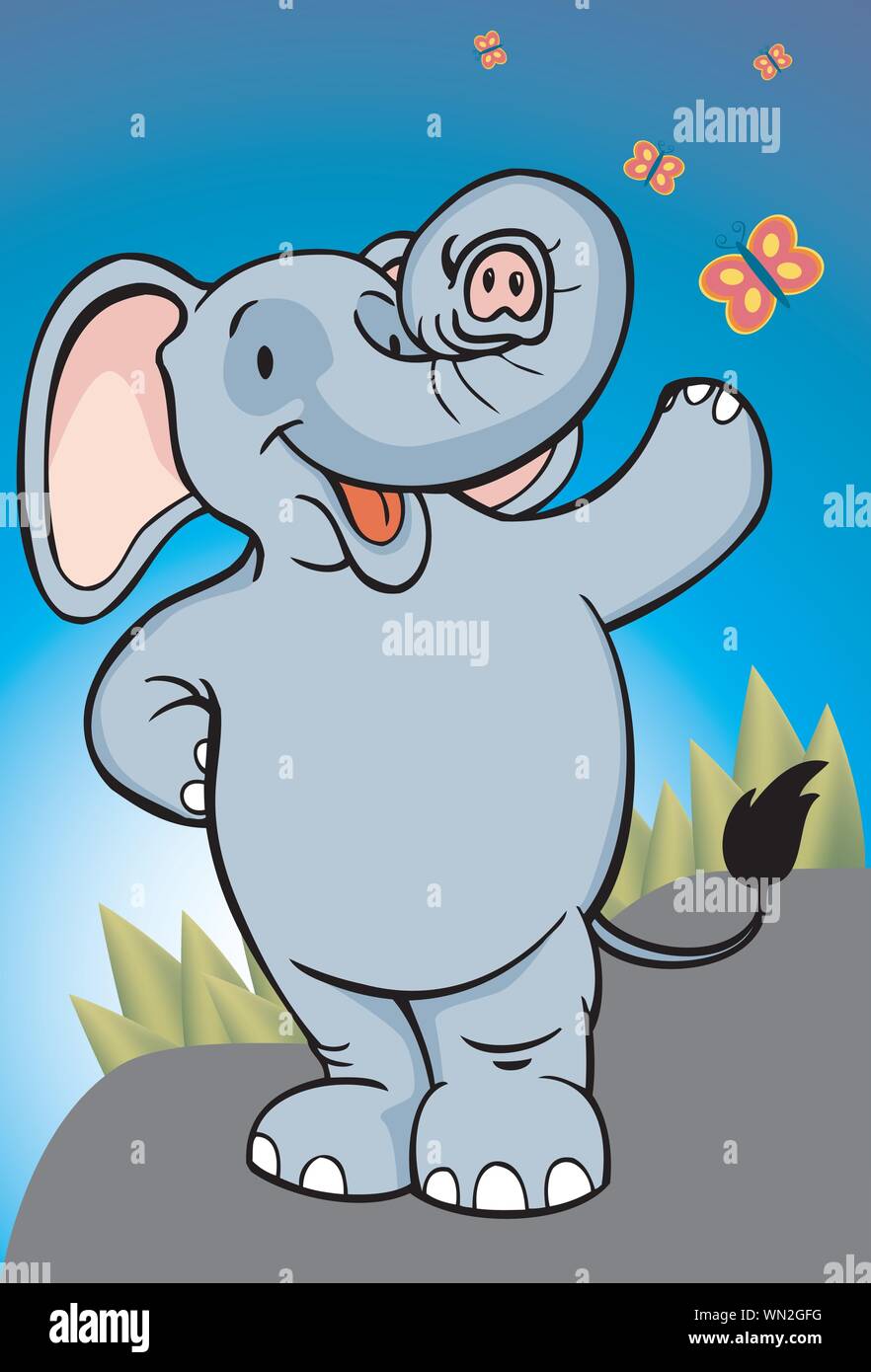 Elephant waving Stock Vector Images - Alamy