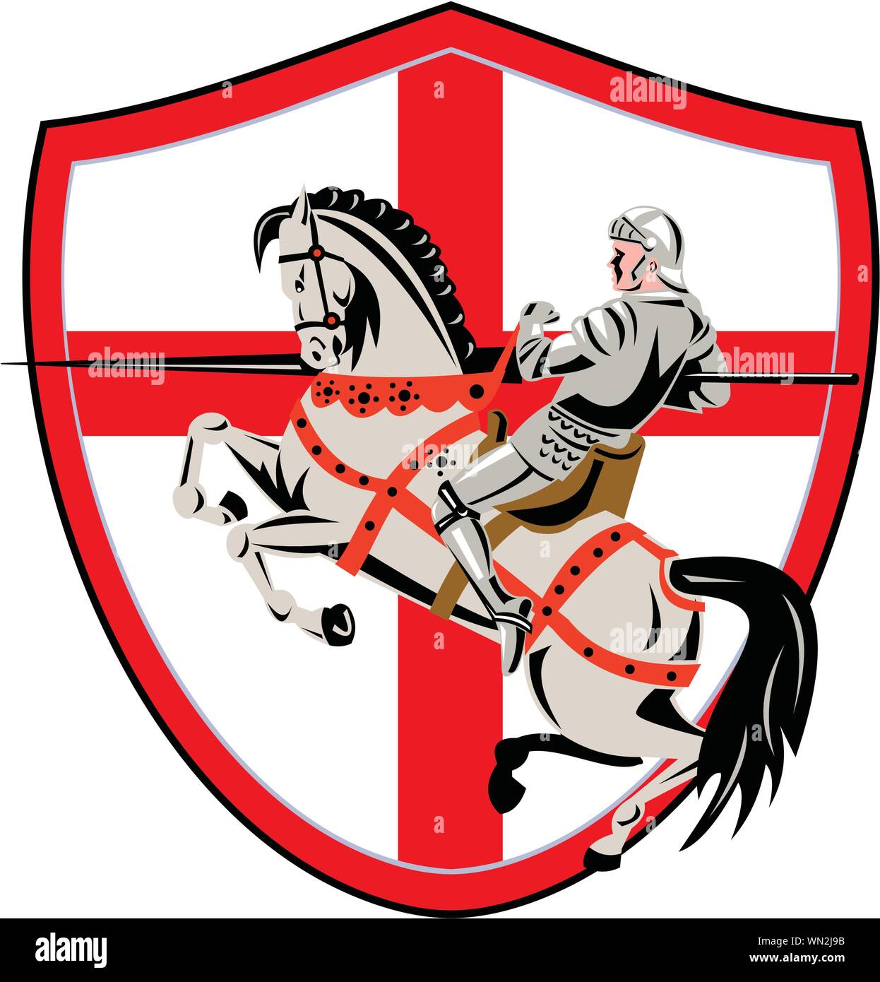 St george english flag horse hi-res stock photography and images - Alamy