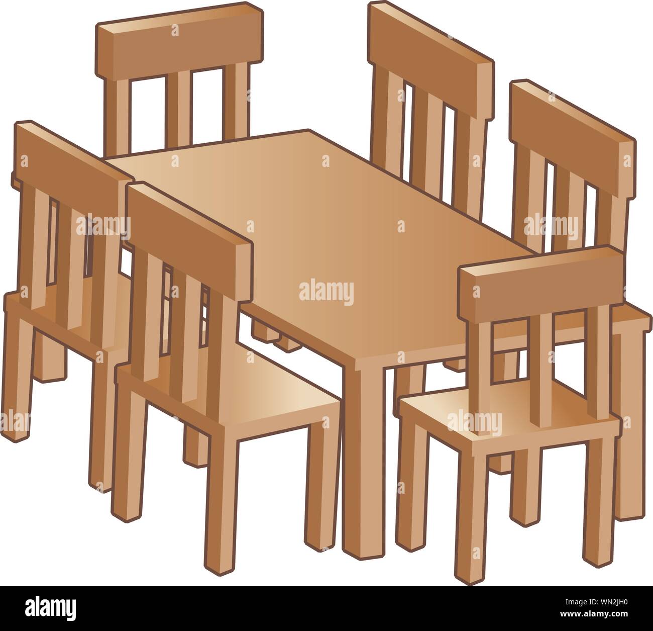 Dining room table set Stock Vector Images - Alamy