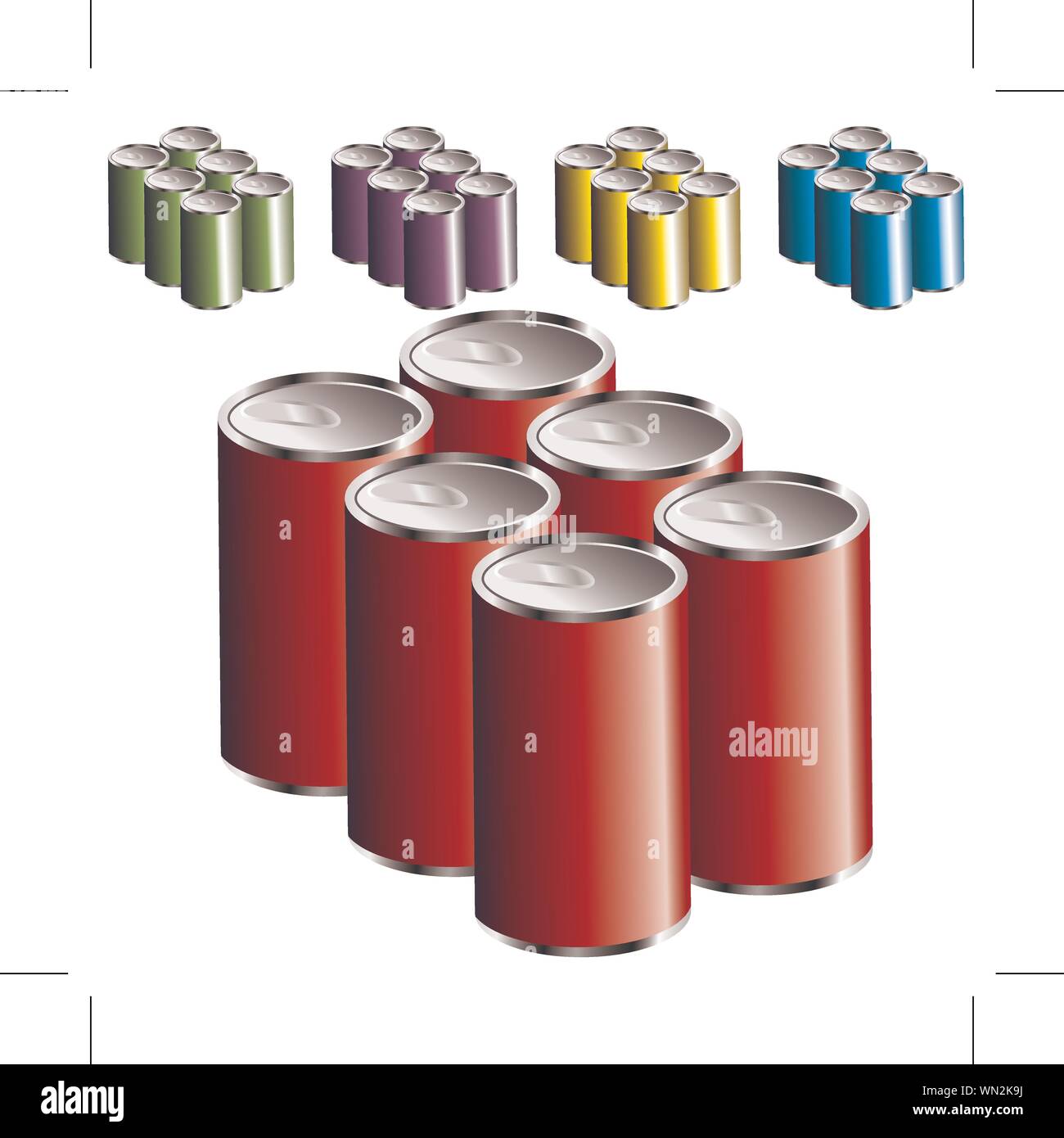 Six pack aluminum cans Stock Vector Images - Alamy