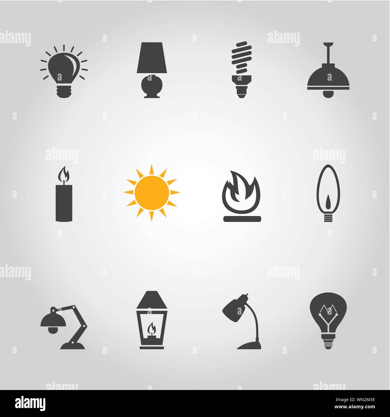 Light an icon Stock Vector Image & Art - Alamy