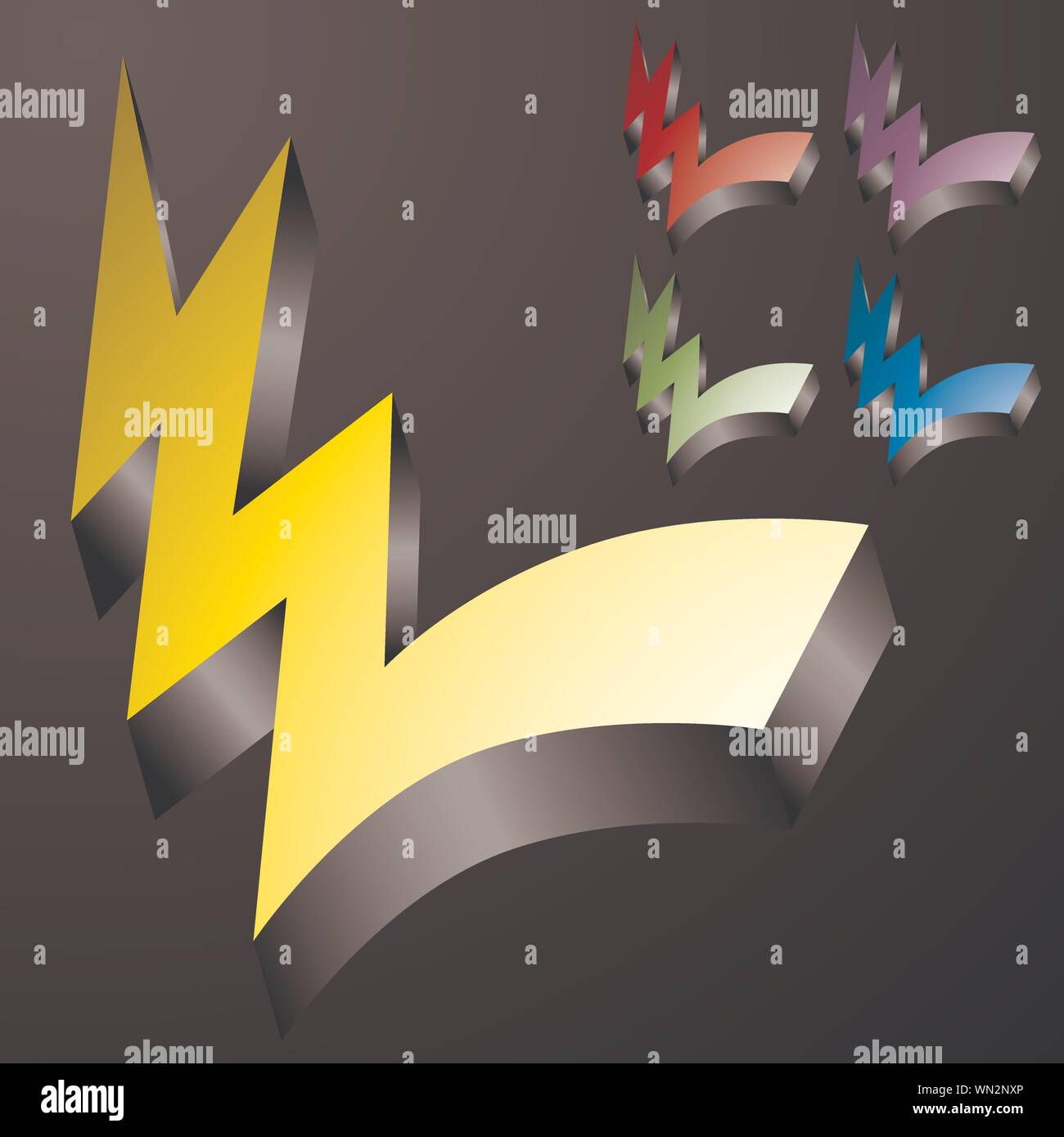 Three Dimensional Checkmark Lightning Bolts Stock Vector Image & Art ...