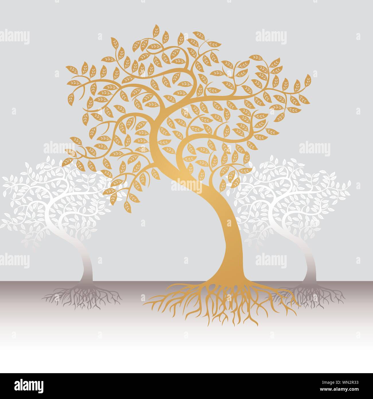 Trees with Roots Stock Vector Image & Art - Alamy