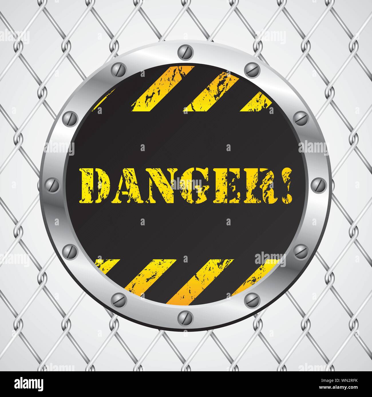 Wired fence with danger sign Stock Vector Image & Art - Alamy