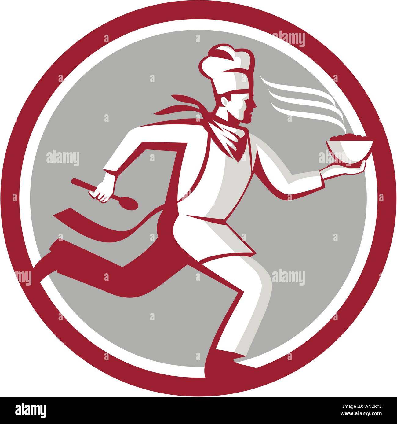 Chef cook running serving food Stock Vector Images - Alamy