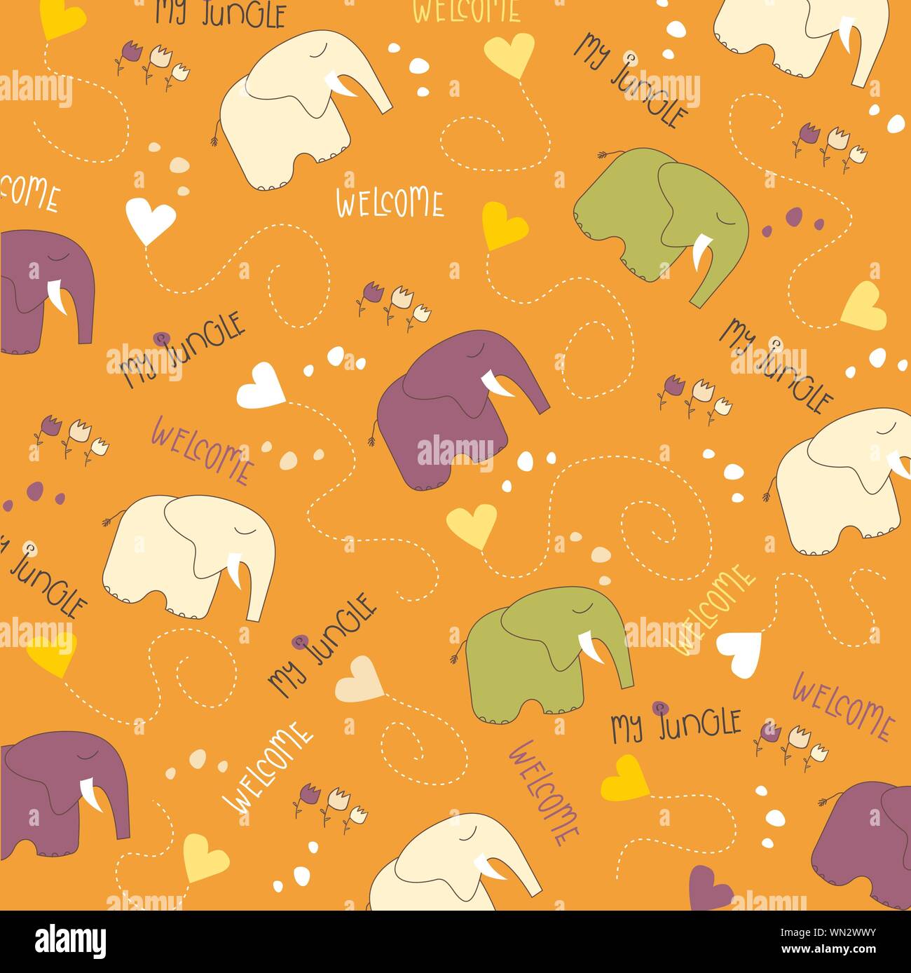 Seamless baby elephant pattern Stock Vector Image & Art - Alamy