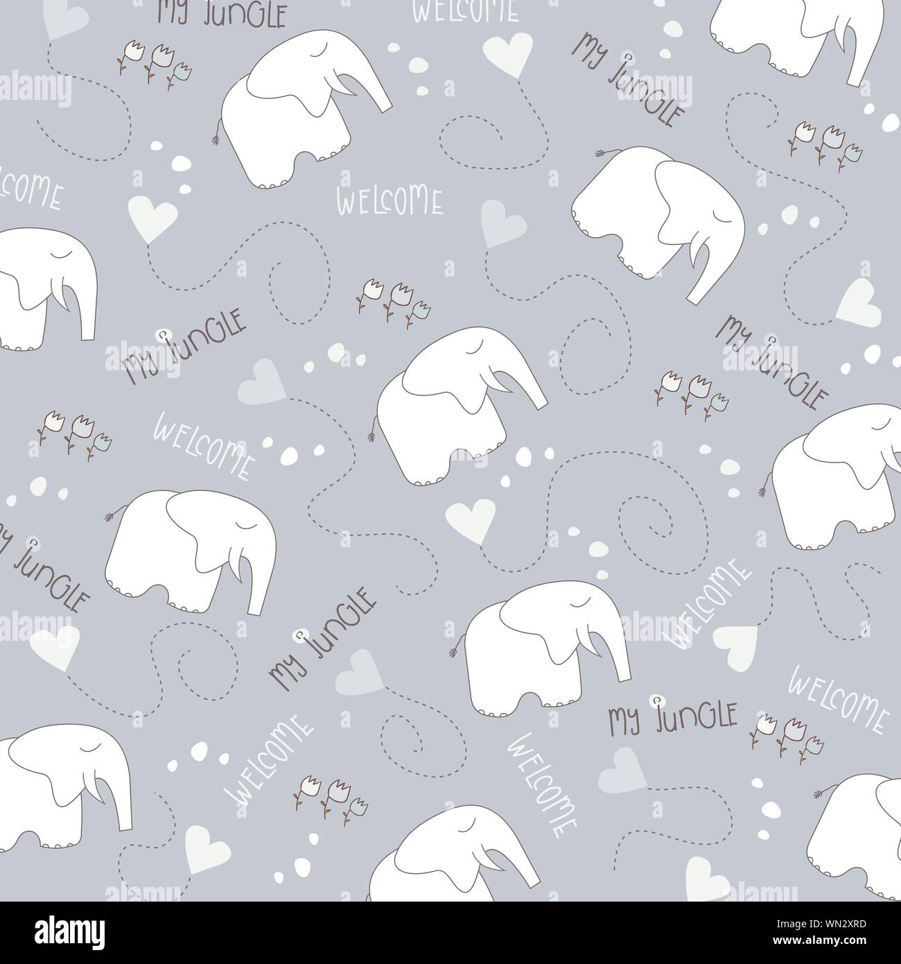 Seamless baby elephant pattern Stock Vector Image & Art - Alamy