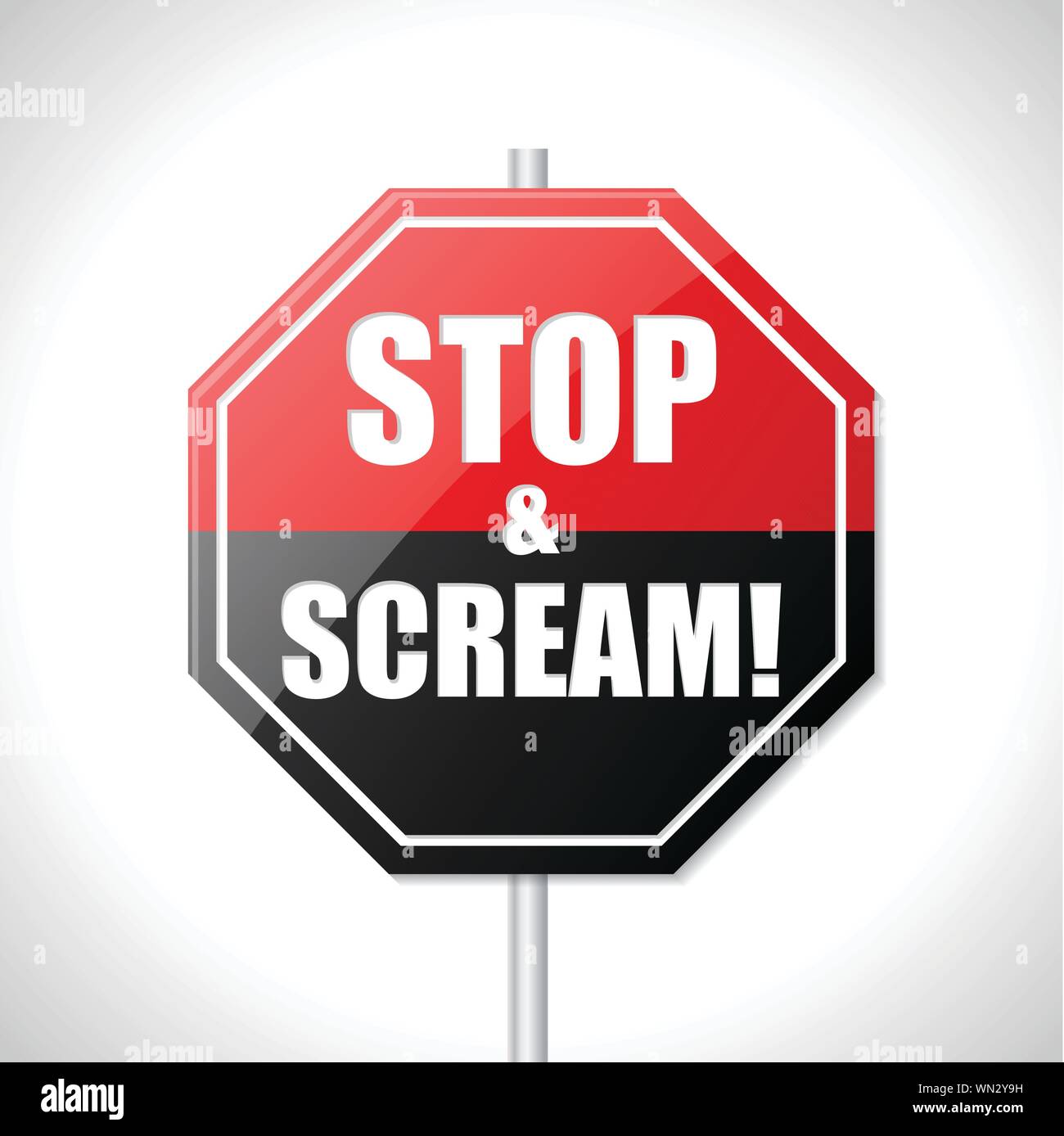 Stop and scream traffic sign Stock Vector Image & Art - Alamy