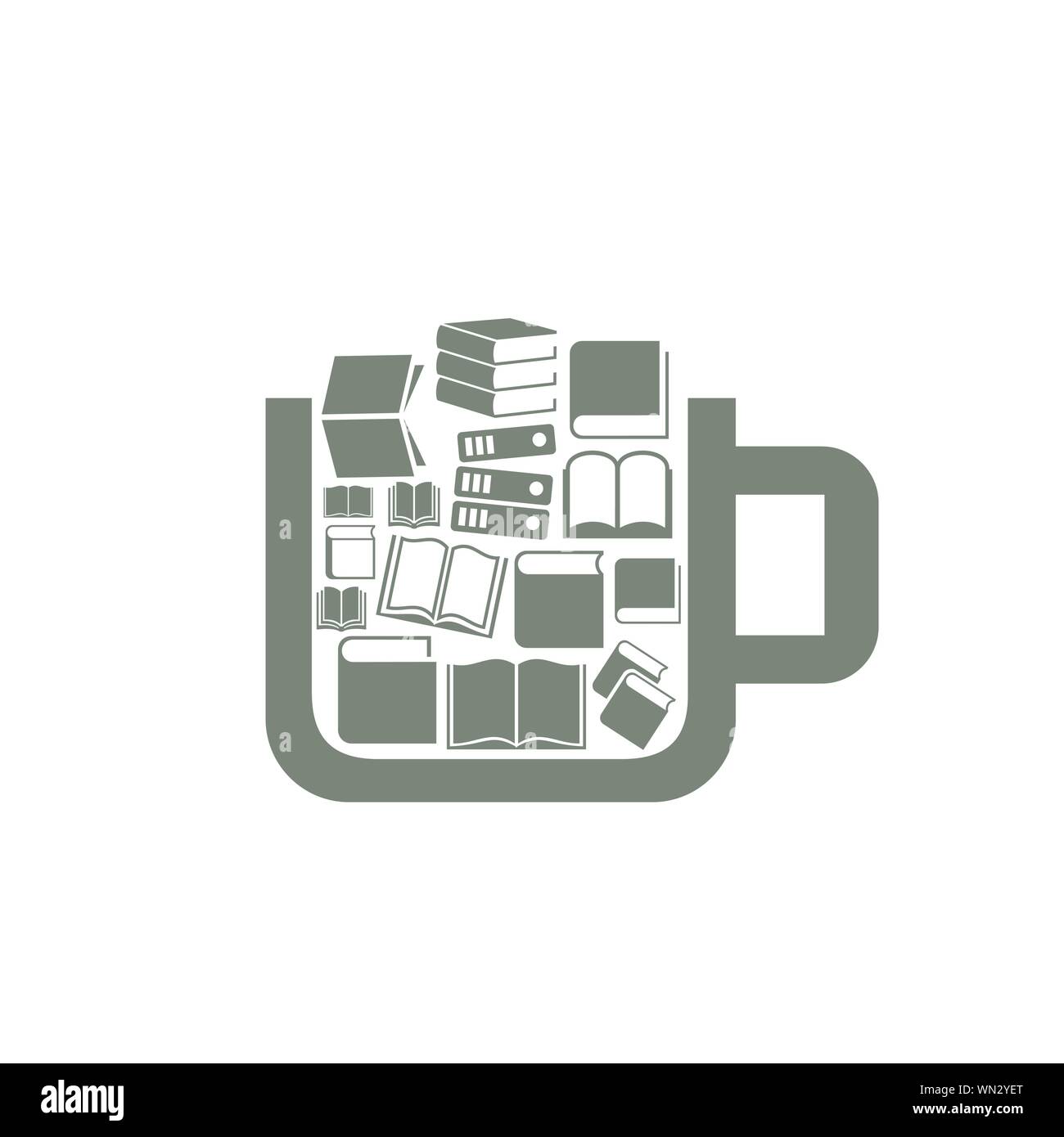 Book a cup Stock Vector Image & Art - Alamy