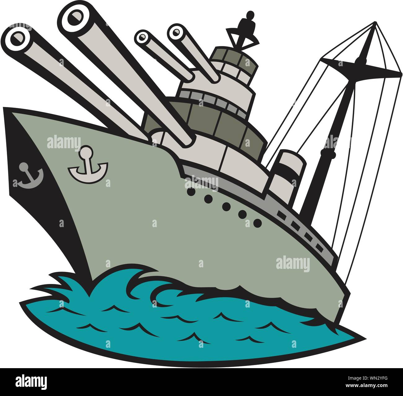 World War Two Battleship Cartoon Stock Vector Image & Art - Alamy