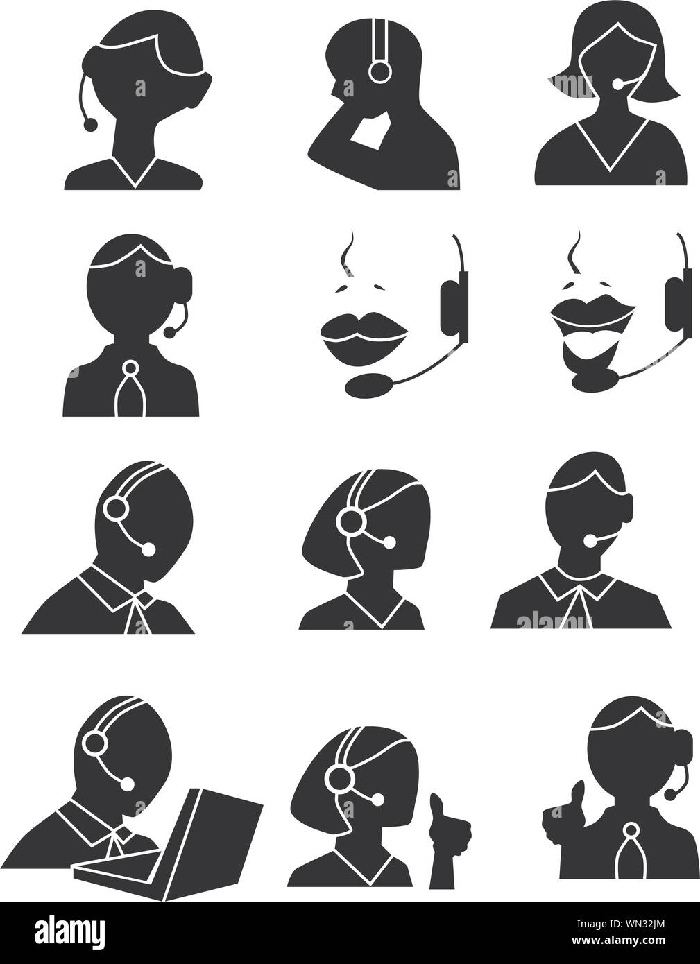 Customer Service People Icons Stock Vector Image & Art - Alamy