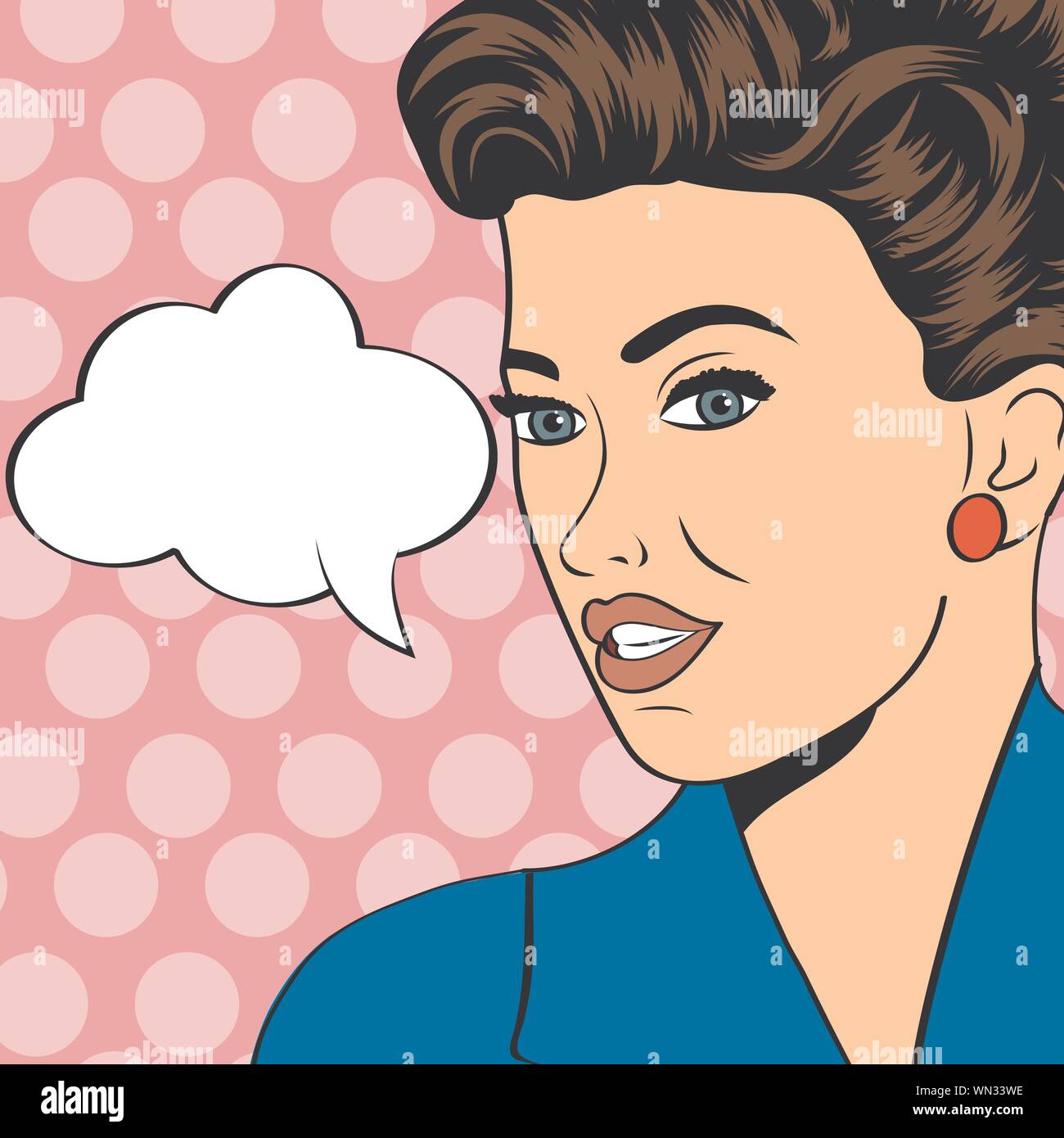 cute retro woman in comics style Stock Vector Image & Art - Alamy