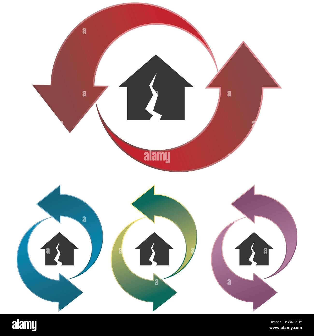 Damage damaged house Cut Out Stock Images & Pictures - Alamy