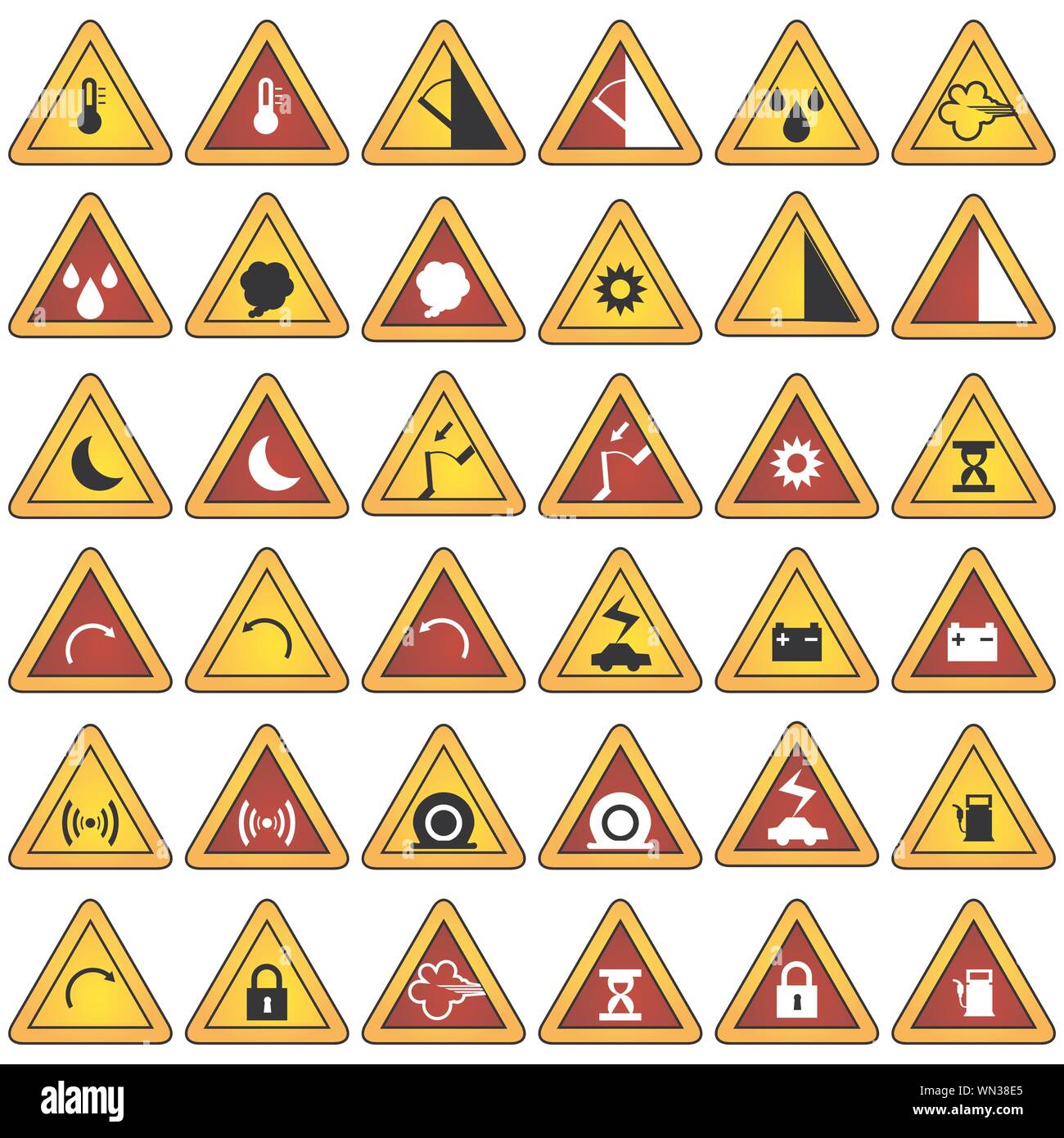 Warning Sign Set Stock Vector Image & Art - Alamy