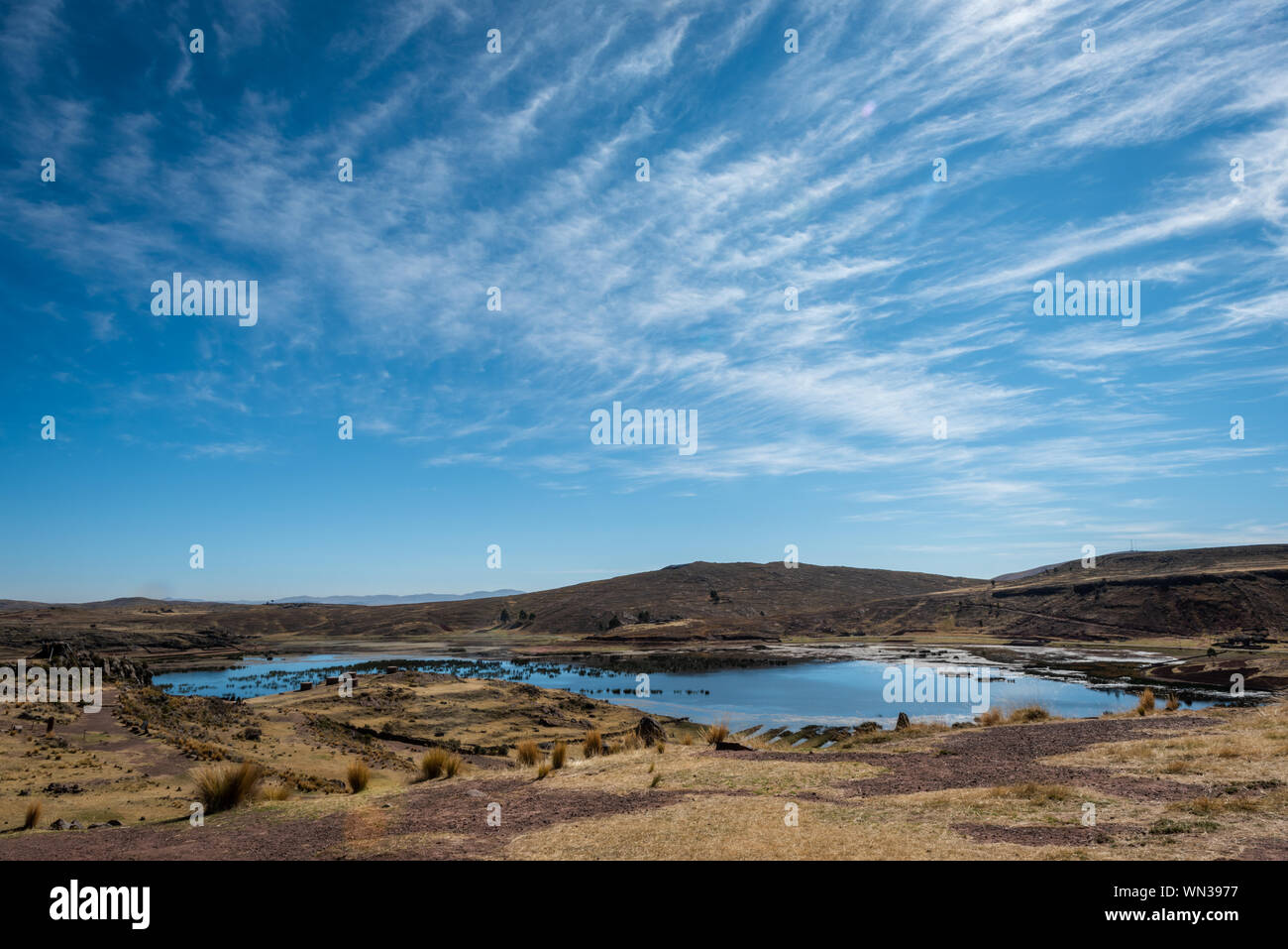 The Sillustani wetlands of Peru Stock Photo - Alamy