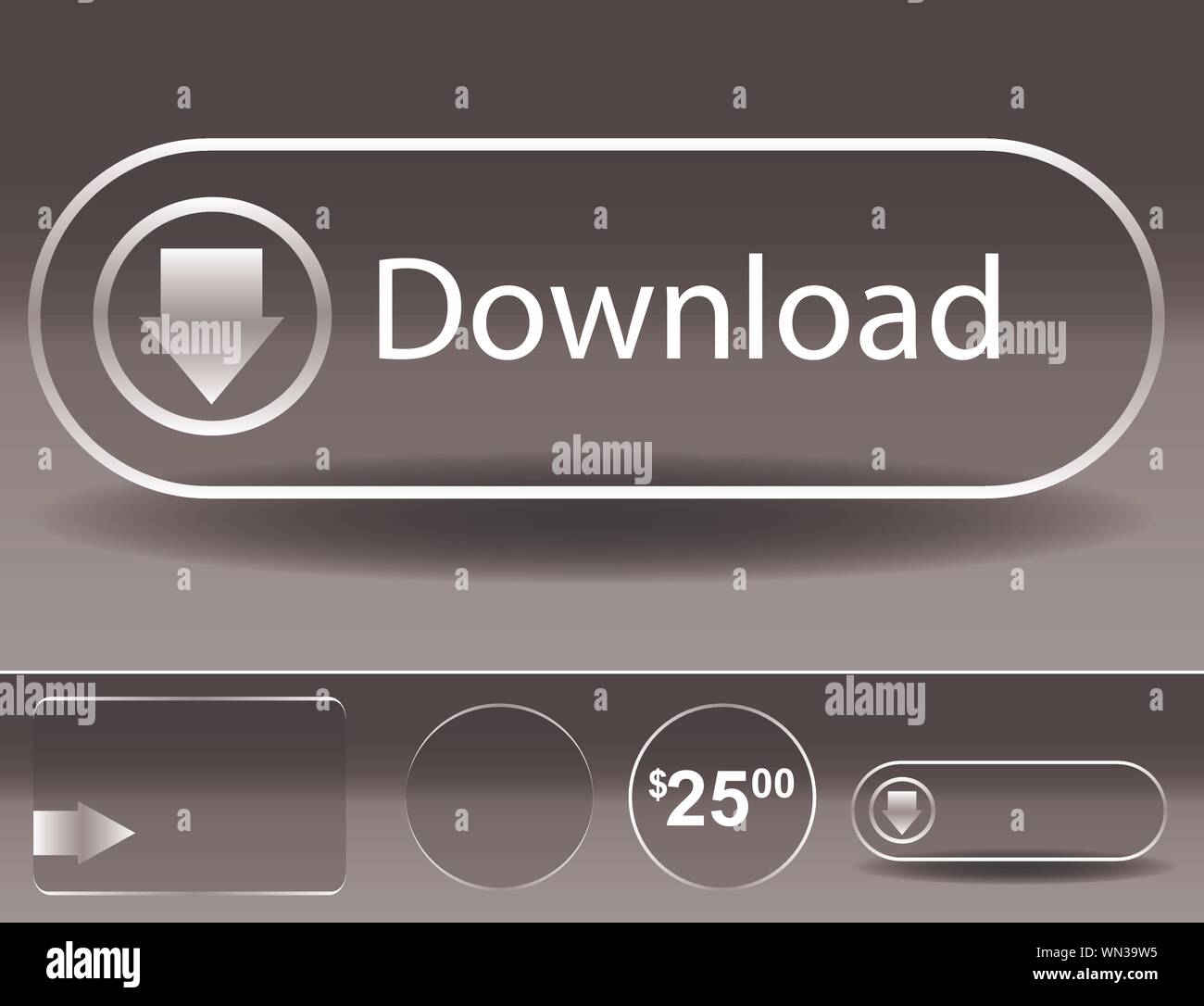 Transparent Glass Button Set Stock Vector Image & Art - Alamy