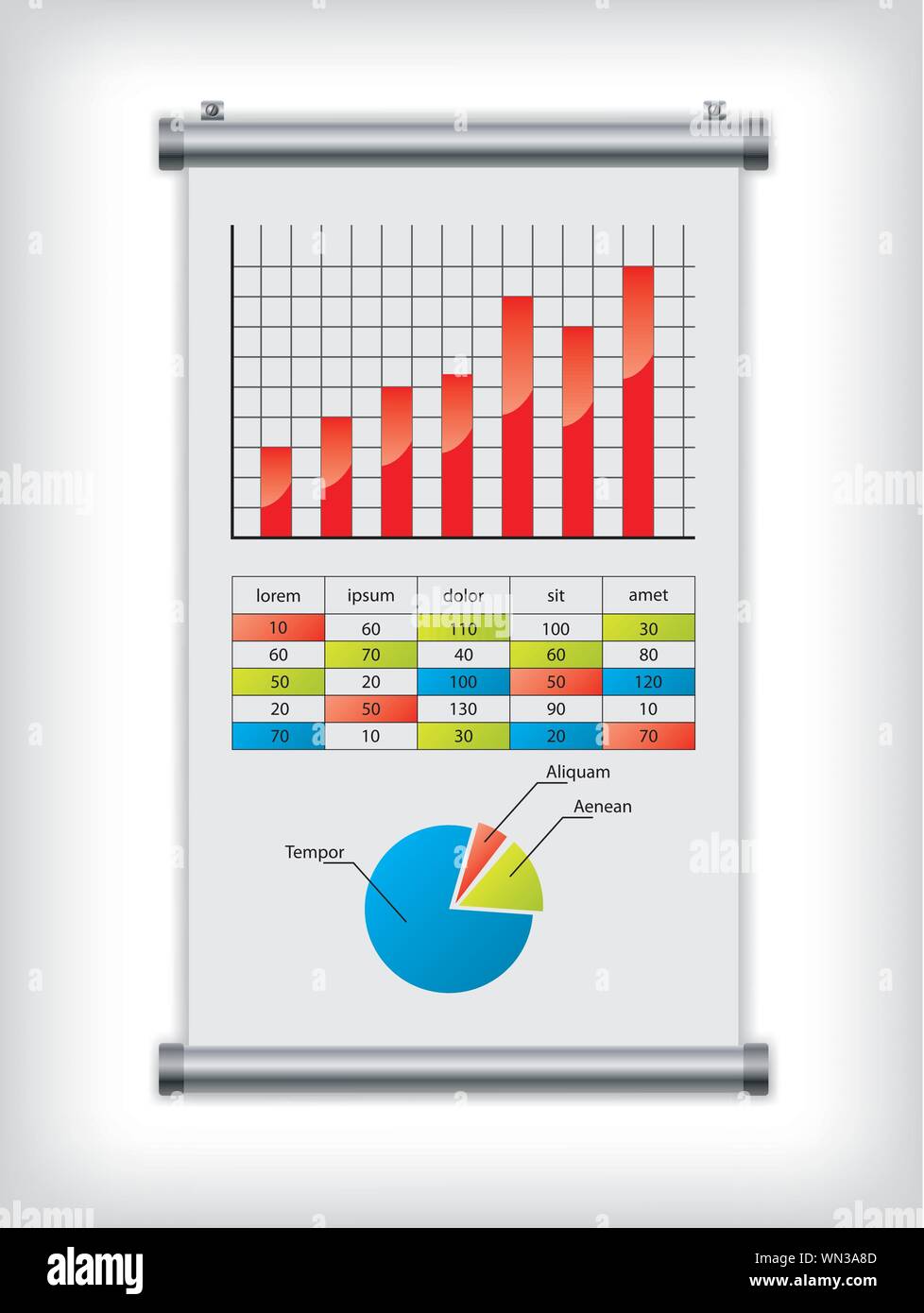 Roll up display with charts Stock Vector Image & Art - Alamy