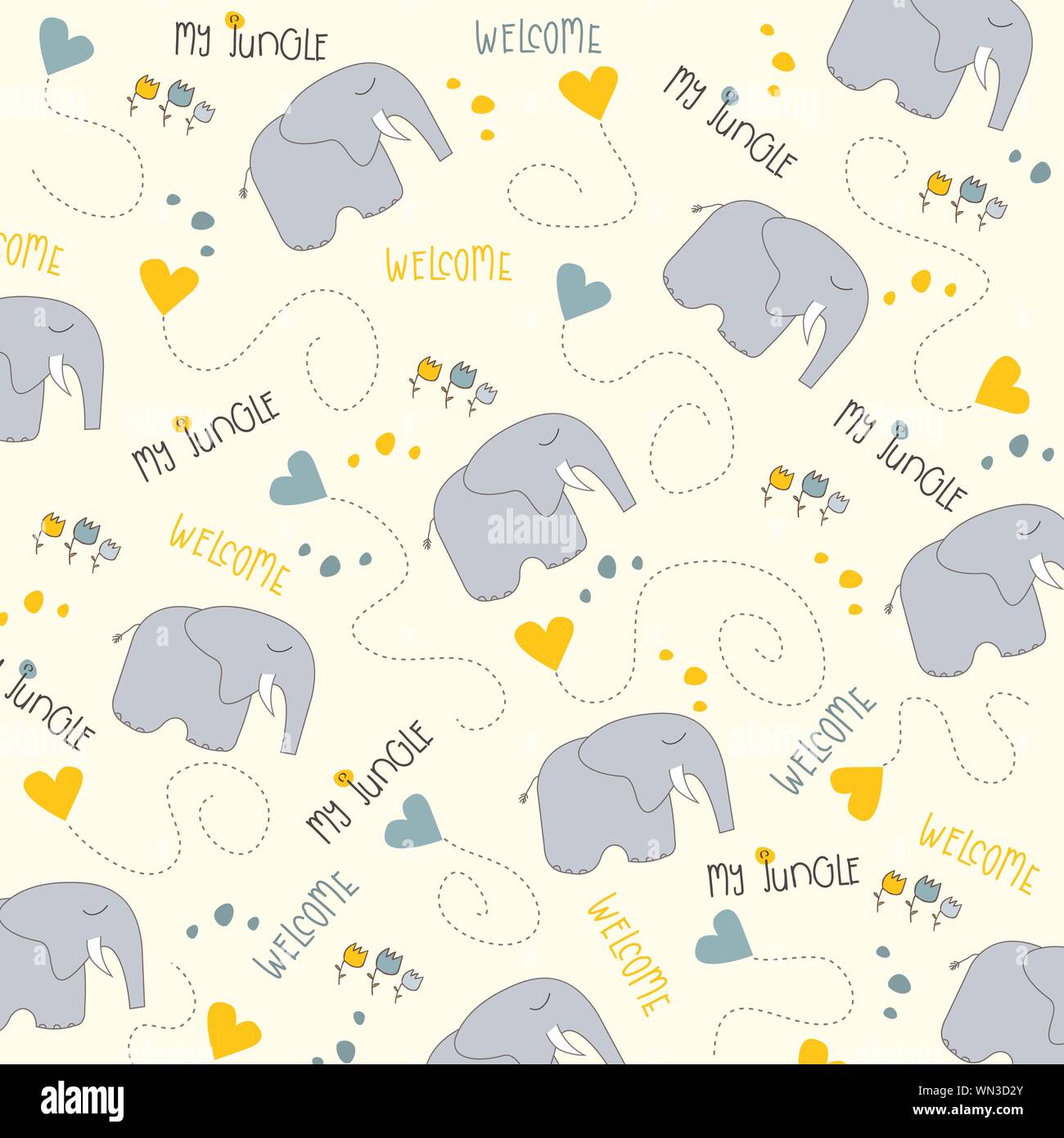 Seamless baby elephant pattern Stock Vector Image & Art - Alamy