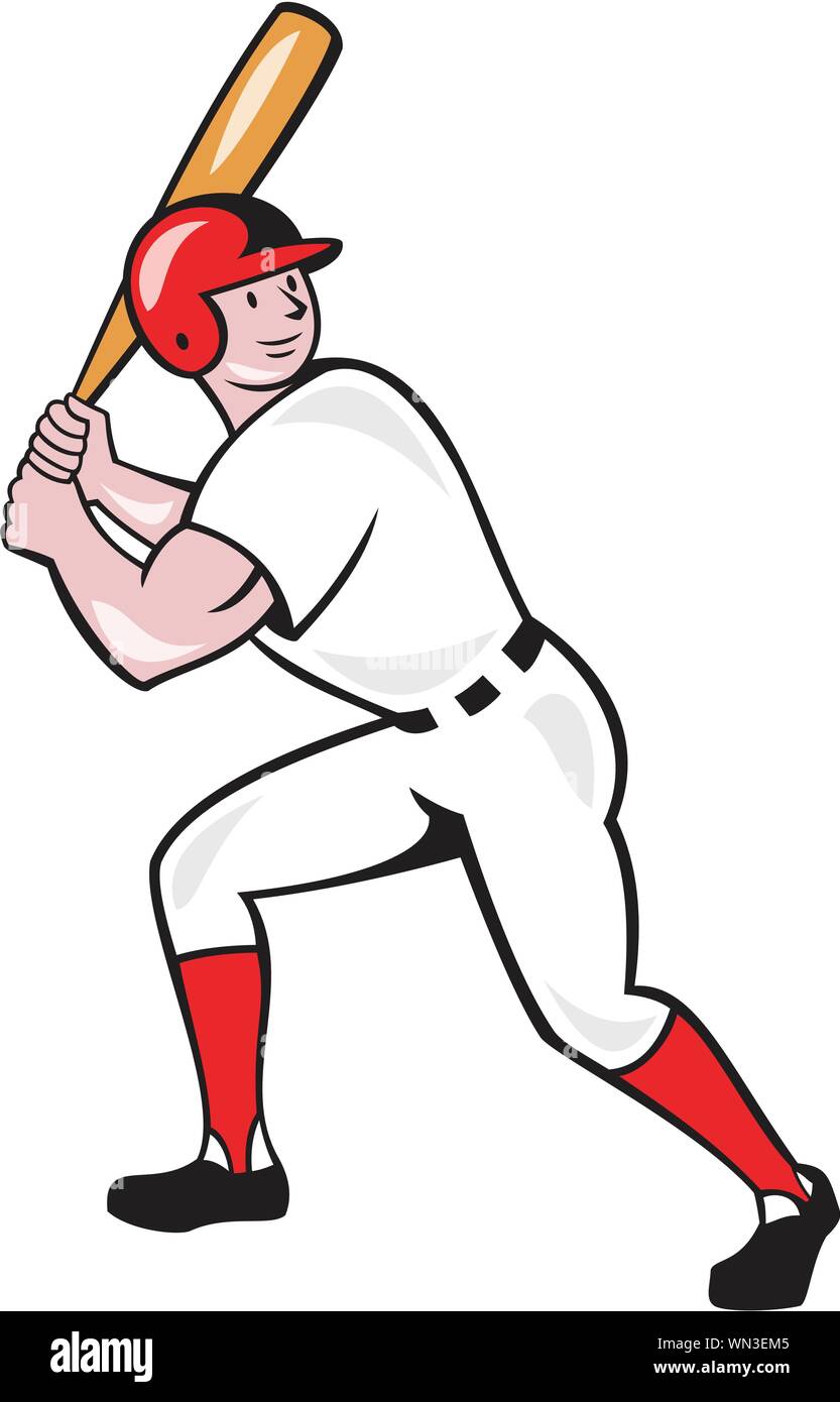 Baseball Player Bat Side Isolated Cartoon Stock Vector Image & Art - Alamy