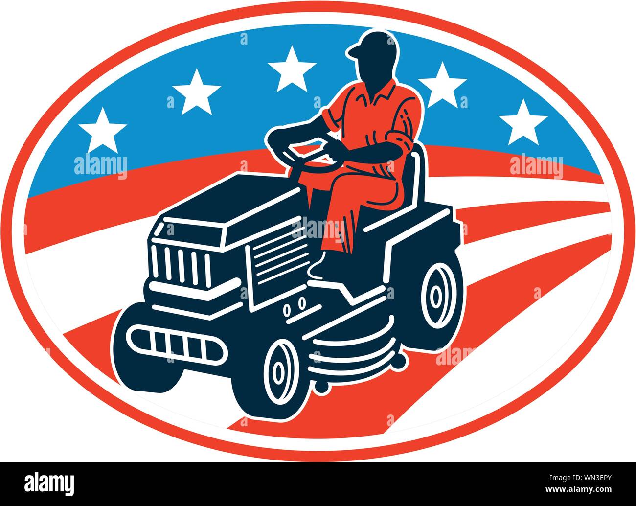 Man lawn stripes Stock Vector Images - Alamy