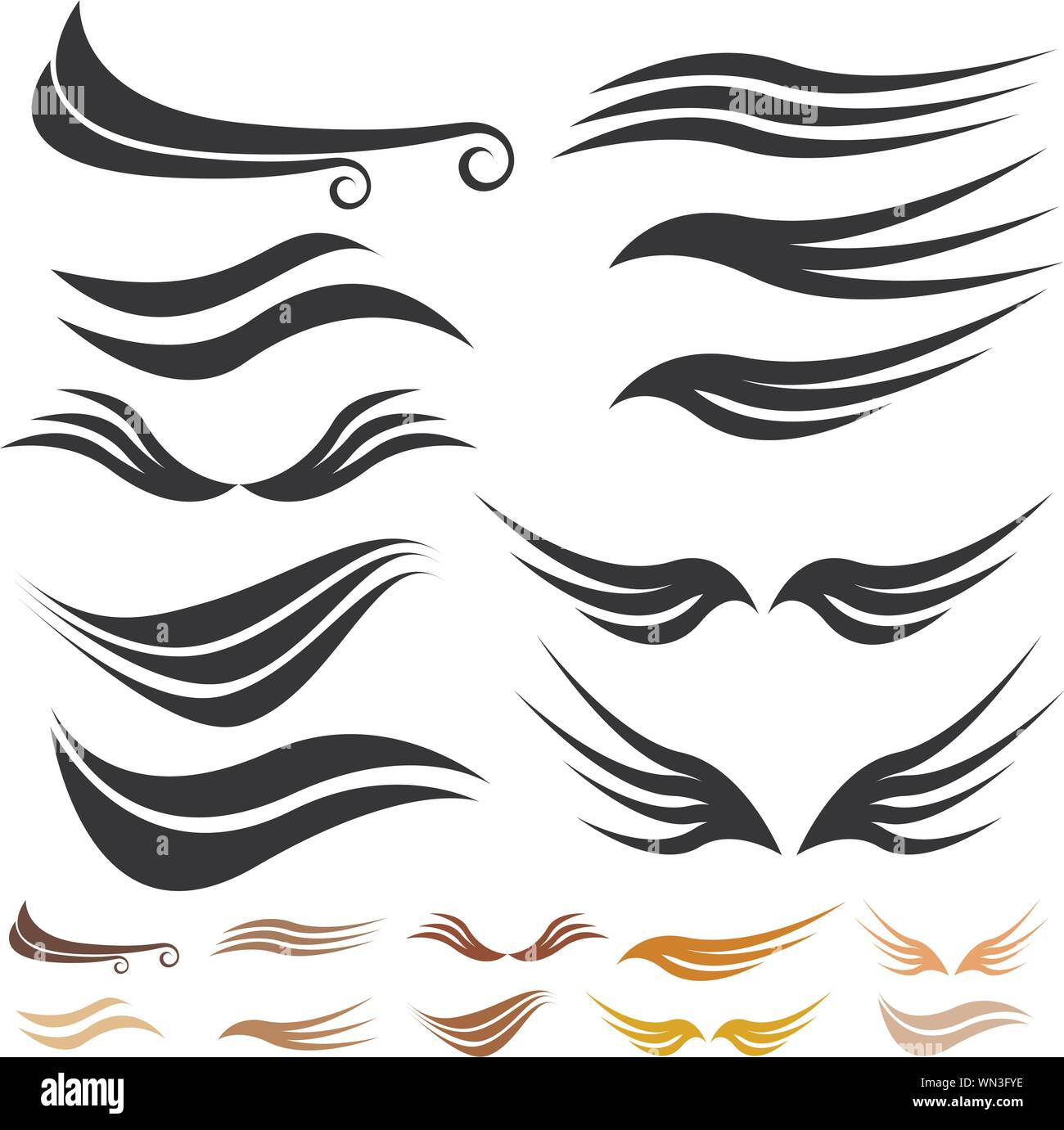 Abstract Wave Wing Set Stock Vector Image & Art - Alamy