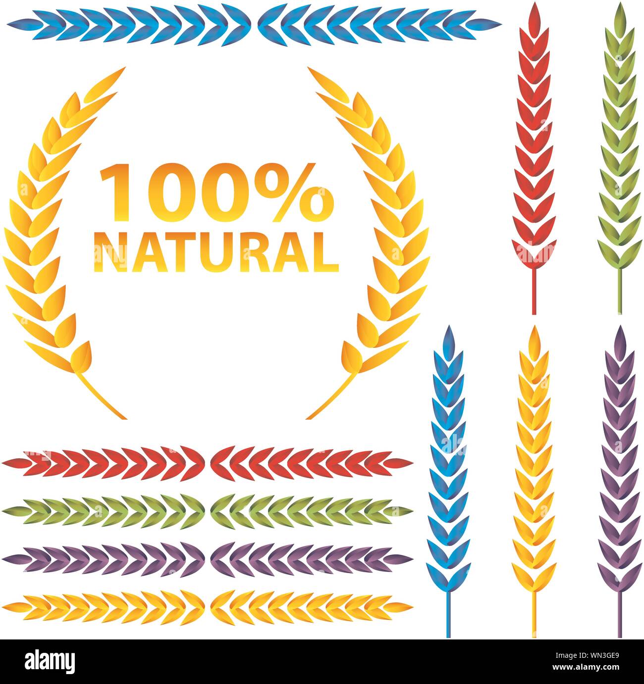 Colorful Wheat Icon Set Stock Vector Image & Art - Alamy