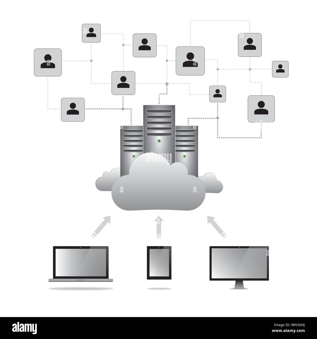 Cloud data storage synchronizing Stock Vector Images - Alamy
