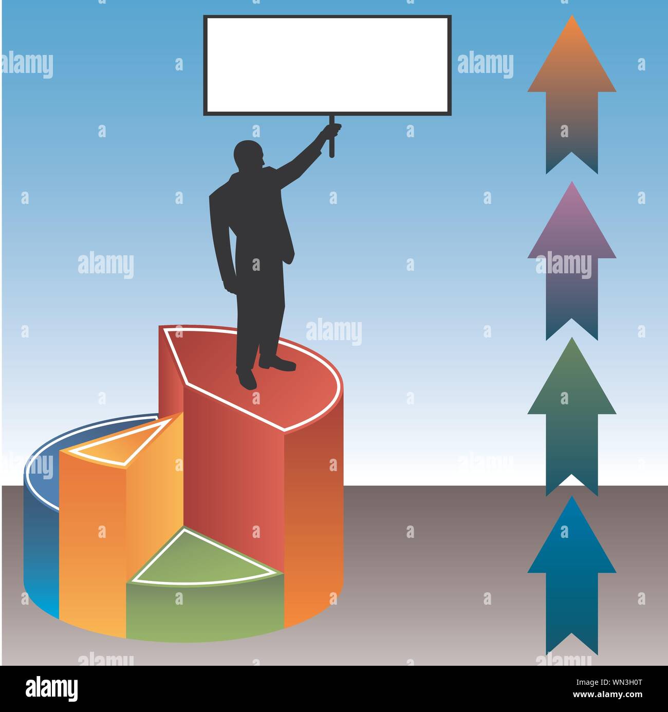 3d profit chart silhouette man hi-res stock photography and images - Alamy