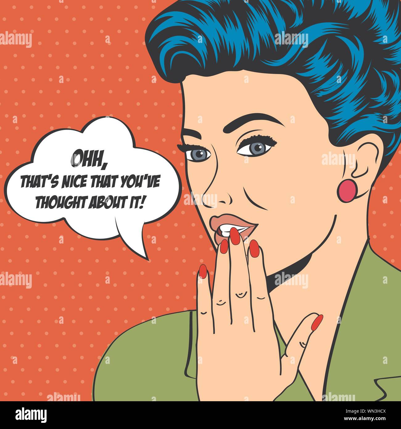 cute retro woman in comics style Stock Vector Image & Art - Alamy