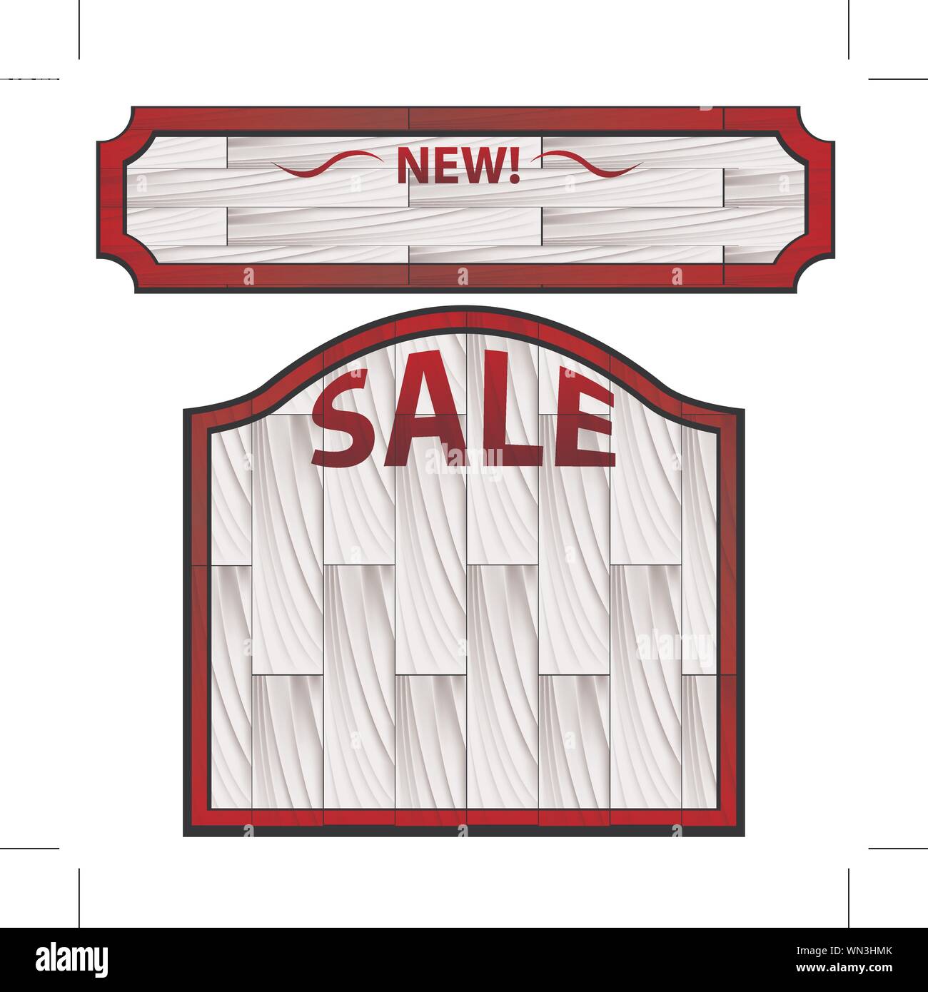 White Wooden Signs Stock Vector Image & Art - Alamy