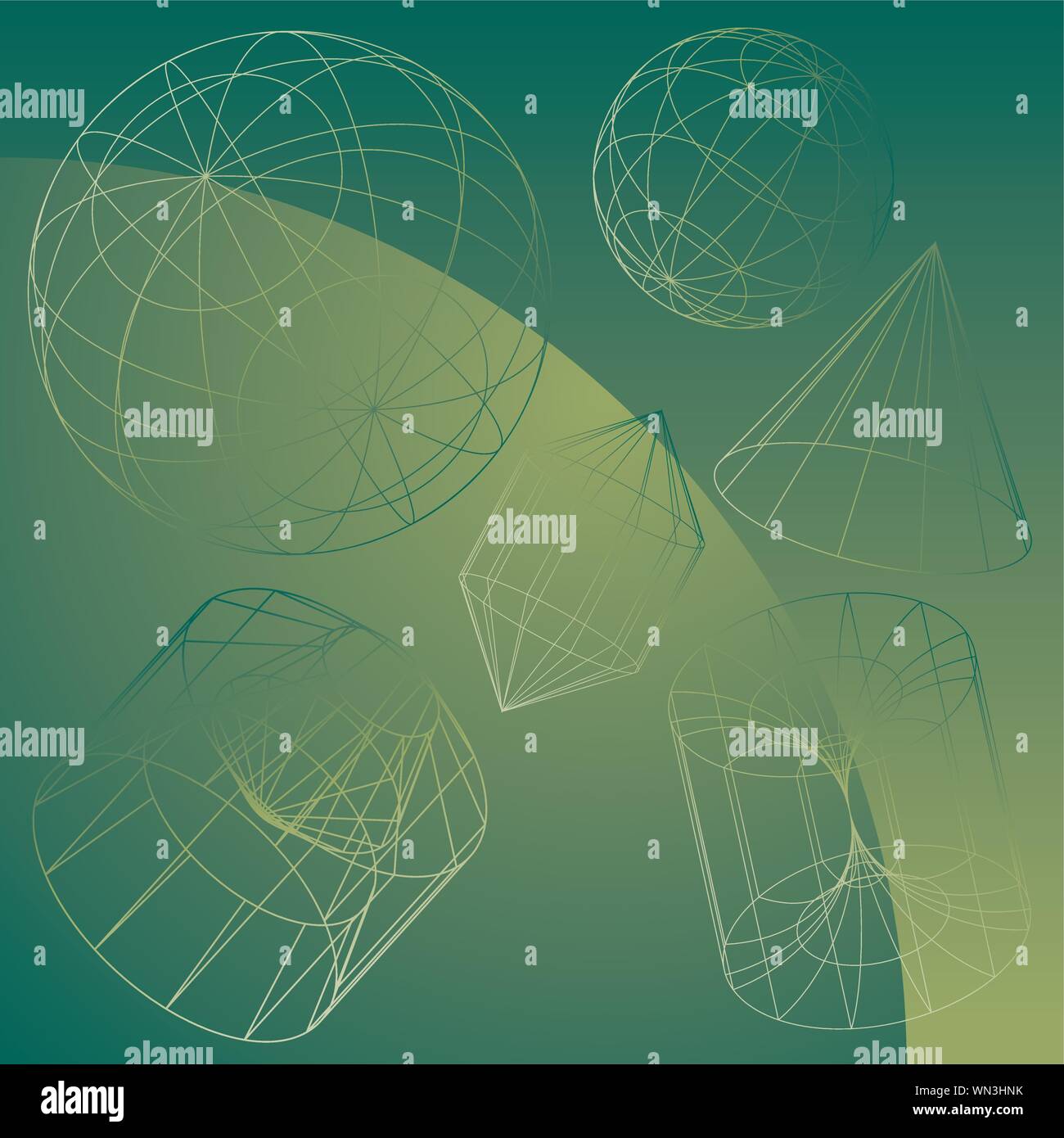 Wire Mesh Shapes with Green Background Stock Vector Image & Art - Alamy