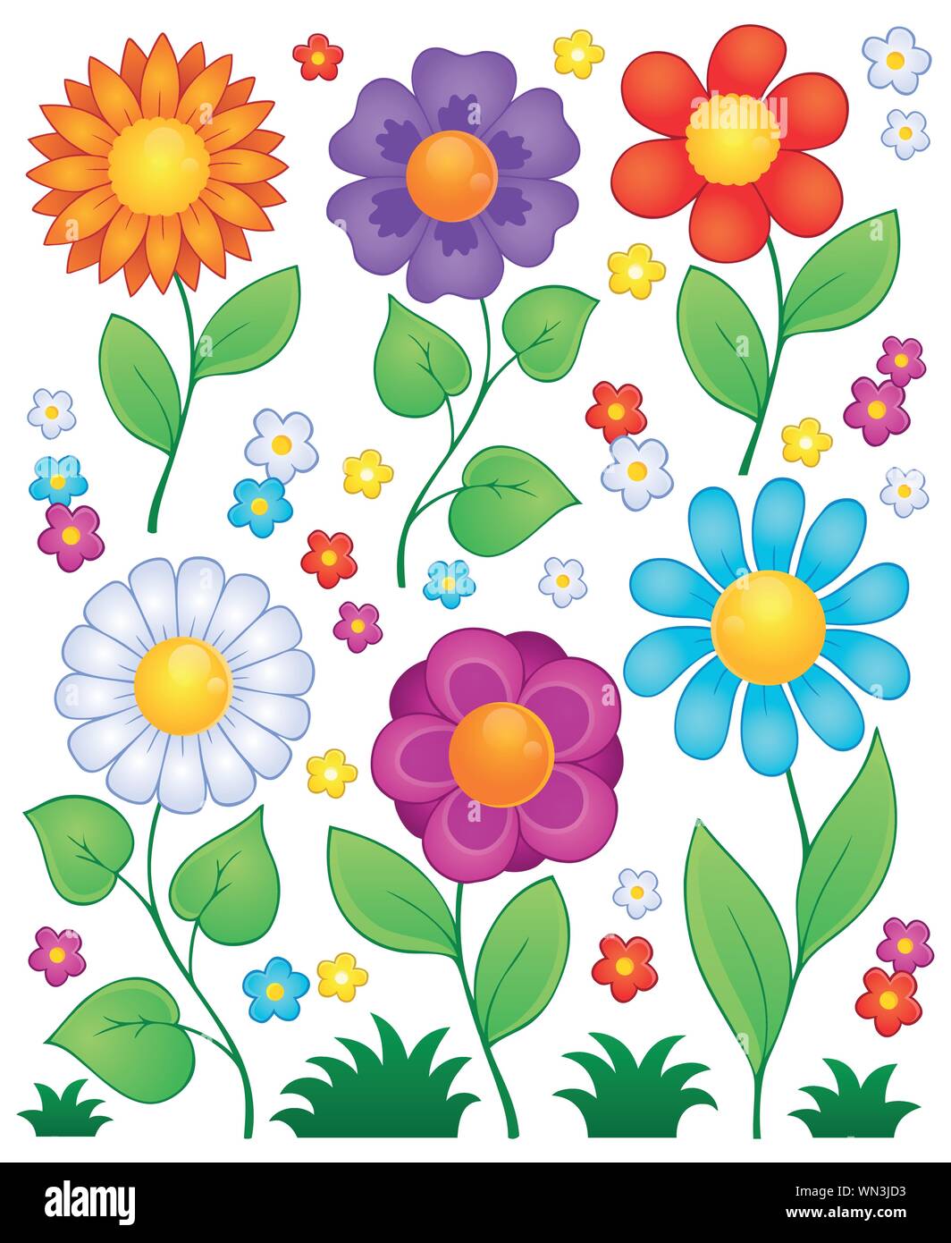 Cartoon flowers collection 3 Stock Vector Image & Art - Alamy