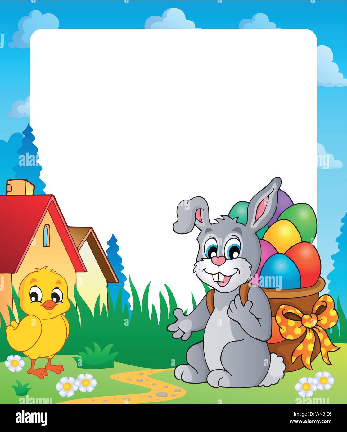 Frame with Easter bunny theme 8 Stock Vector Image & Art - Alamy