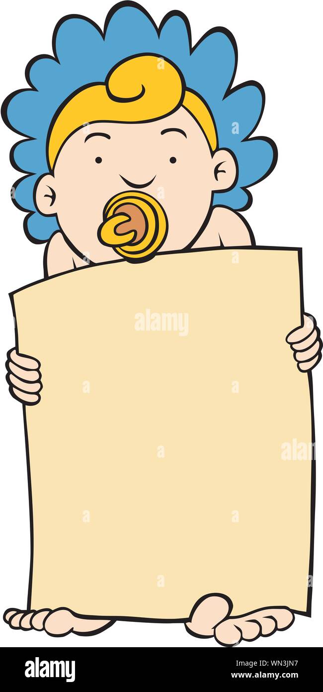 Baby Holding Sign Stock Vector Image & Art - Alamy