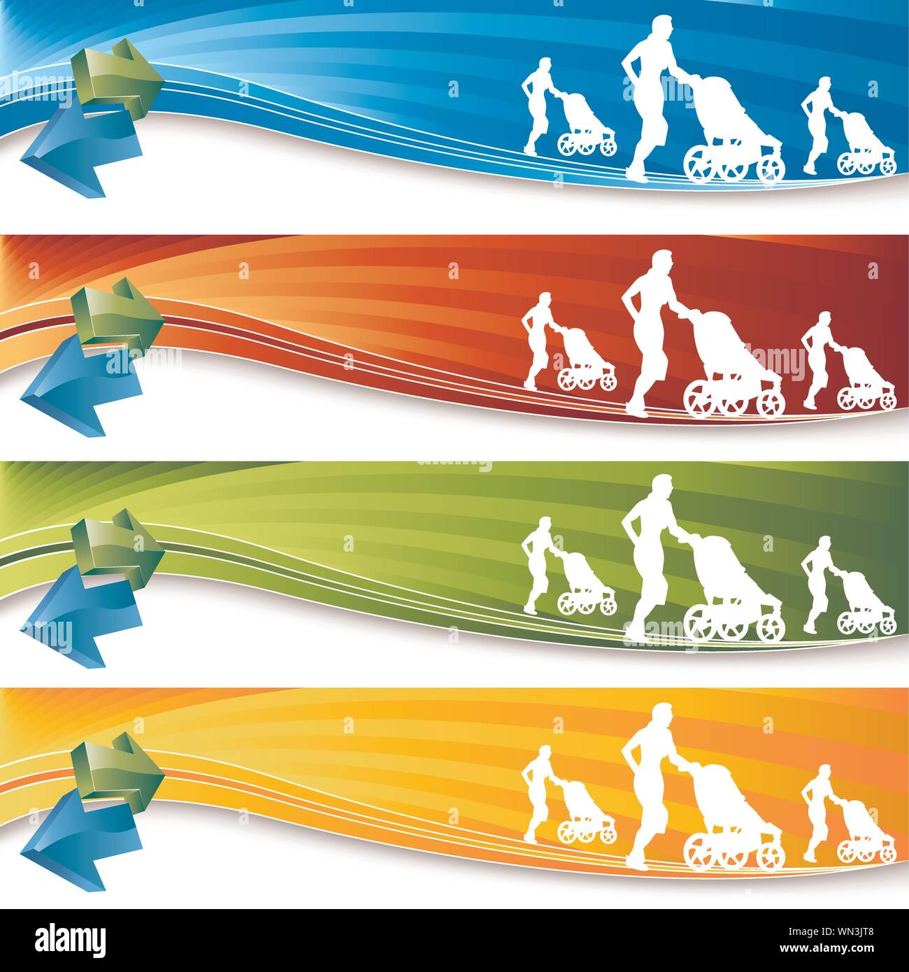Exercising Mother Banners Stock Vector Image & Art - Alamy