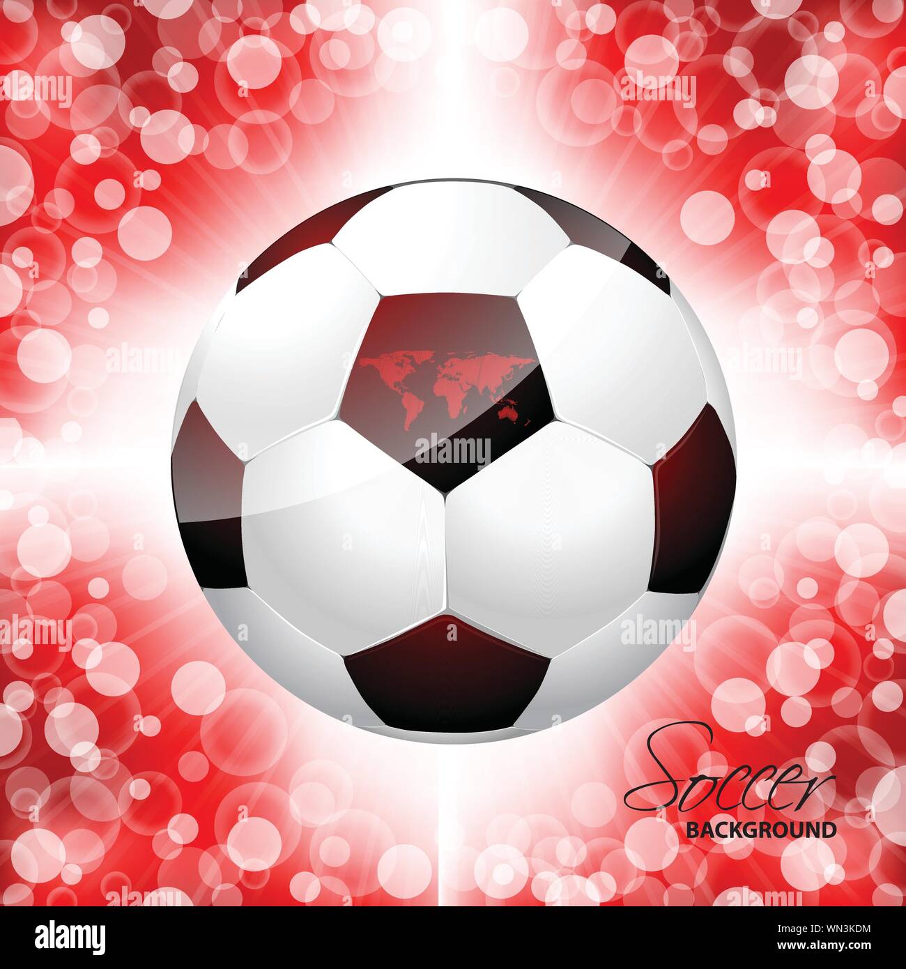 Soccer ball poster with red background Stock Vector Image & Art - Alamy