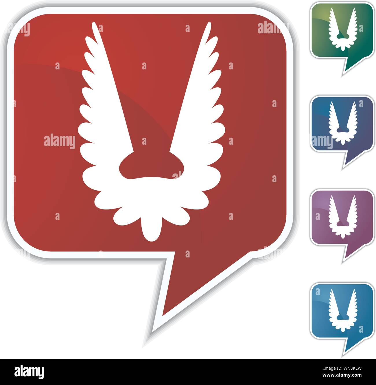 Wings Button Speech Bubble Set Stock Vector Image & Art - Alamy