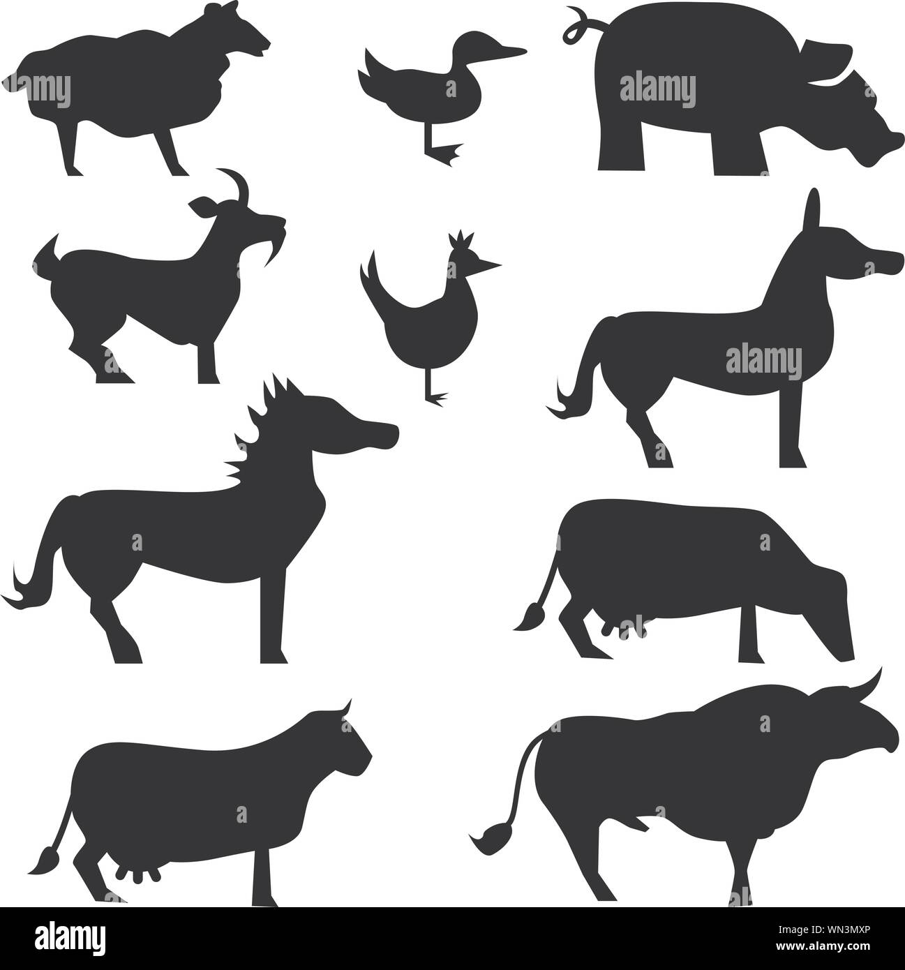 Farm Animal Set Stock Vector Image & Art - Alamy