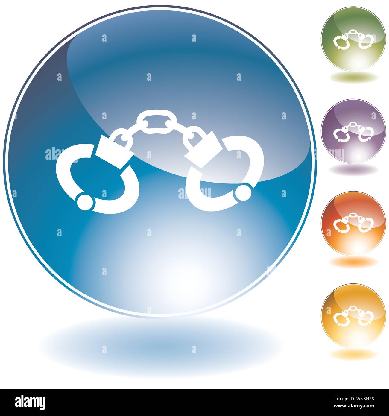Handcuff Icon Set Stock Vector Image & Art - Alamy