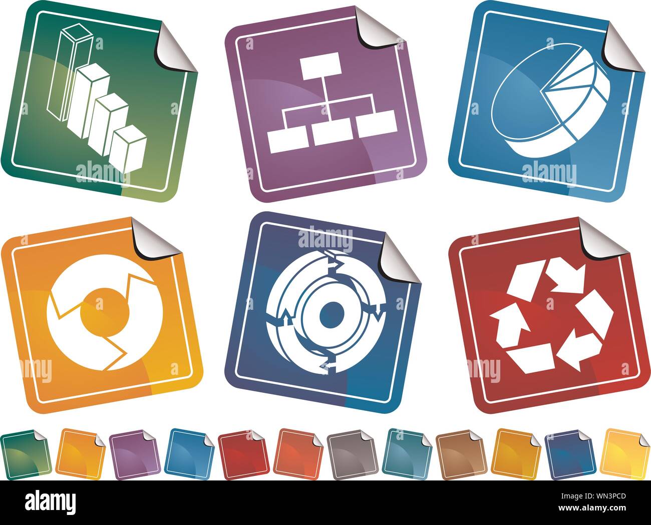Business Process Diagram Button Set Stock Vector Image & Art - Alamy