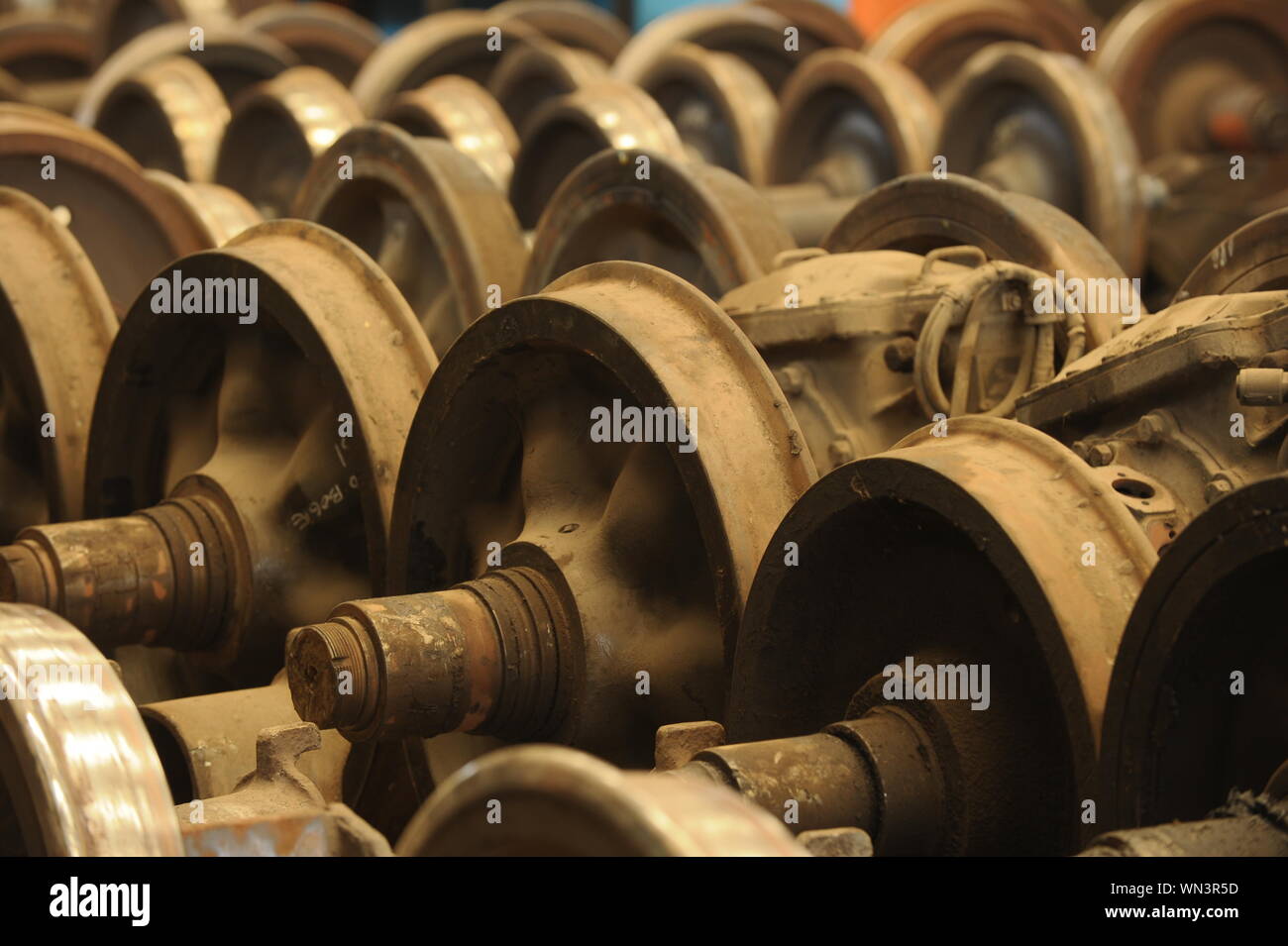 Old train wheels hi-res stock photography and images - Alamy