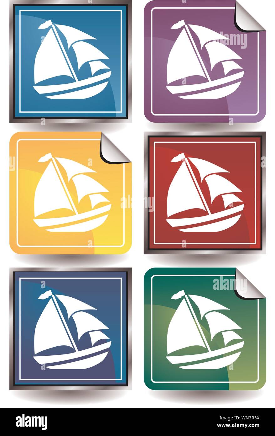 Boat Icon Set Stock Vector Image & Art - Alamy