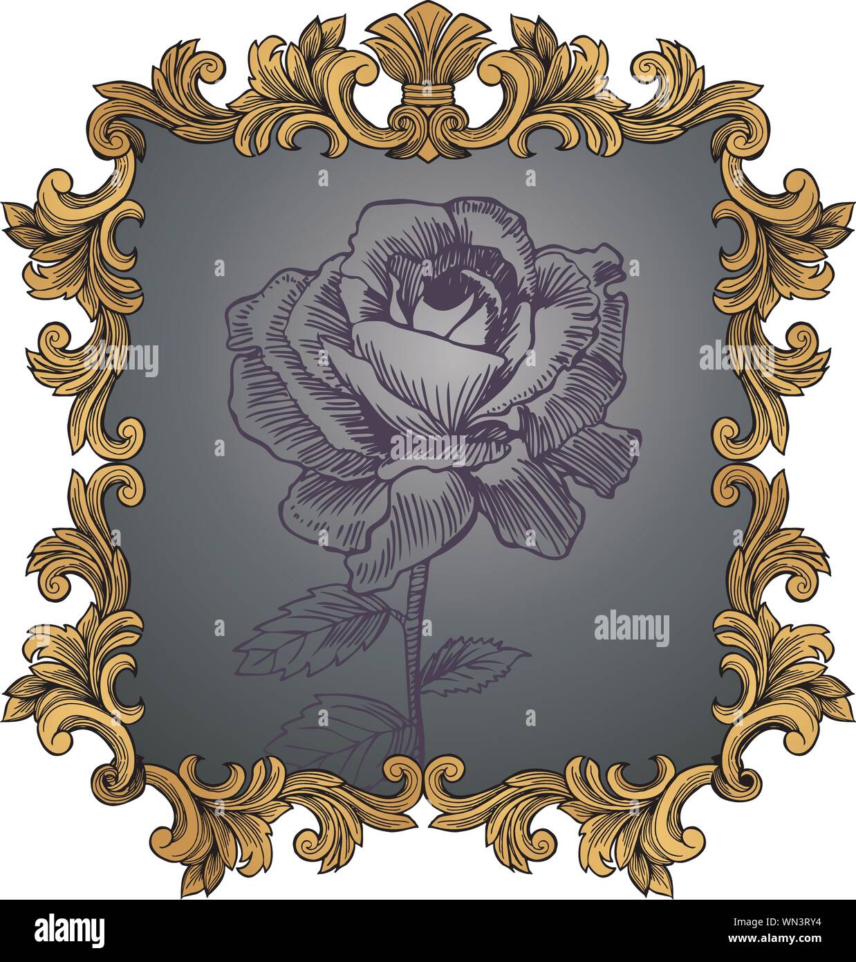 Royal King Frame with Rose Stock Vector Image & Art - Alamy